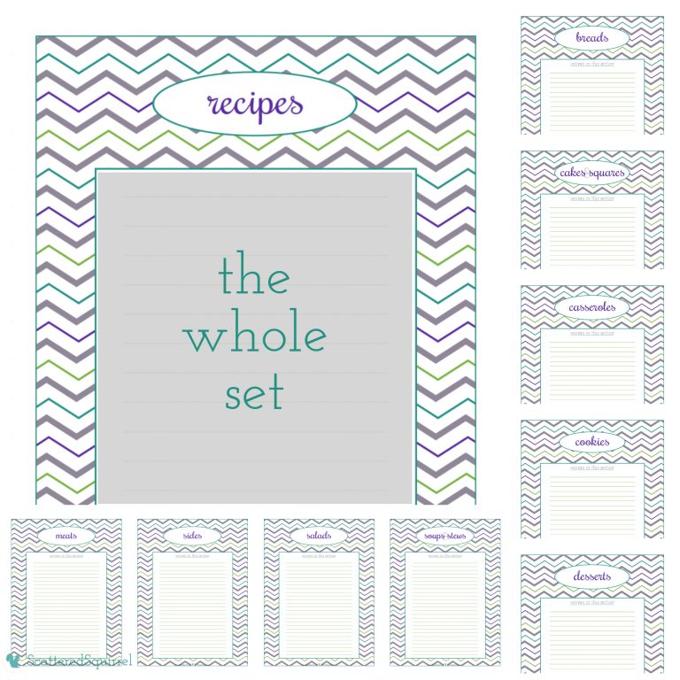 Kitchen Binder Printables