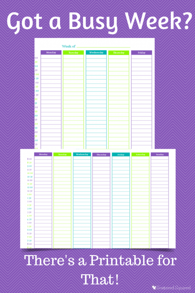 Printable Weekly Planner Scattered Squirrel Bank2home
