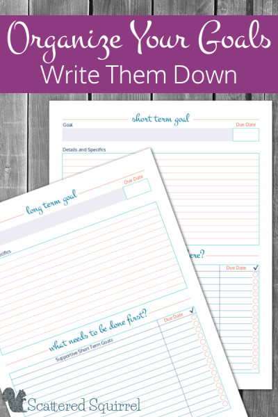 Organize Your Goals by Writing Them Down {Goal Setting}