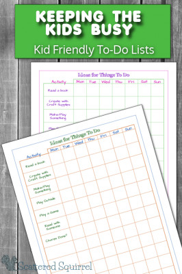 Keeping the Kids Busy with Kid Friendly To-Do Lists