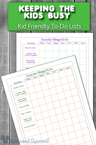 Keeping the Kids Busy with Kid Friendly To-Do Lists