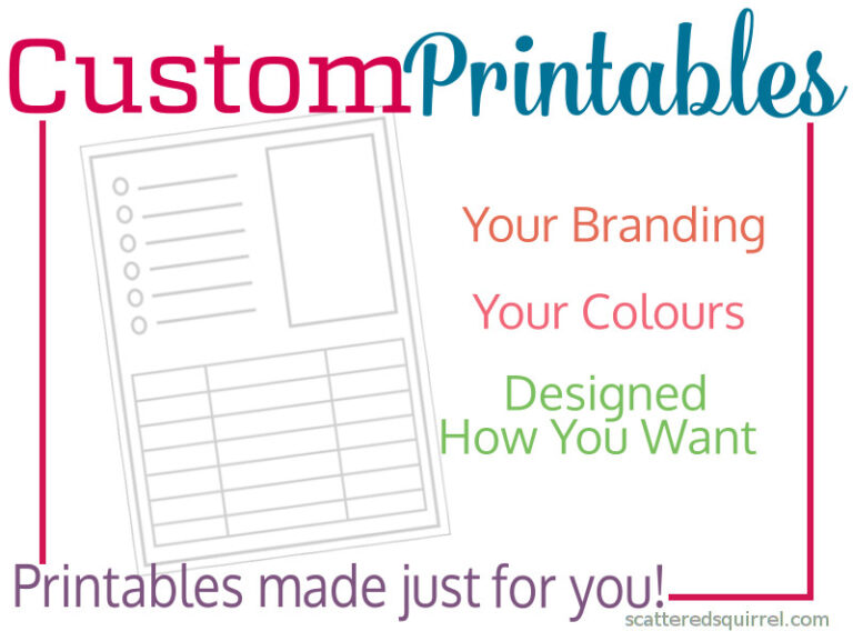 Customized and Custom Designed Printables