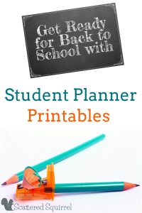 Getting Ready for Back to School - Student Planner Printables