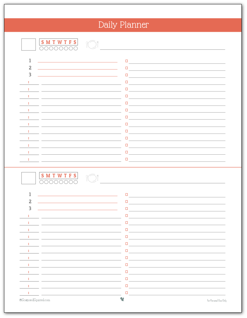 Summer Orange Day Planner - Scattered Squirrel