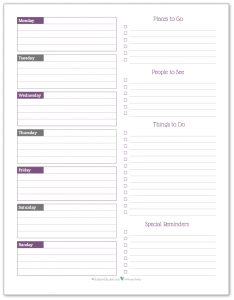 Keep It Simple with a Weekly Overview Planner