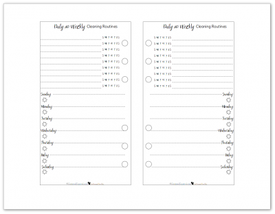 Cleaning Schedule -black and white - Personal Size - Scattered Squirrel