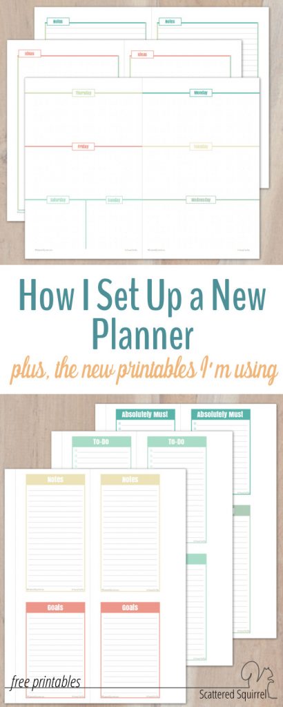 New Planner Set Up and Planner Printables - Scattered Squirrel