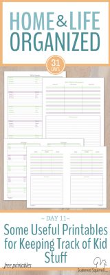 Some Useful Printables for Keeping Track of Kid Stuff
