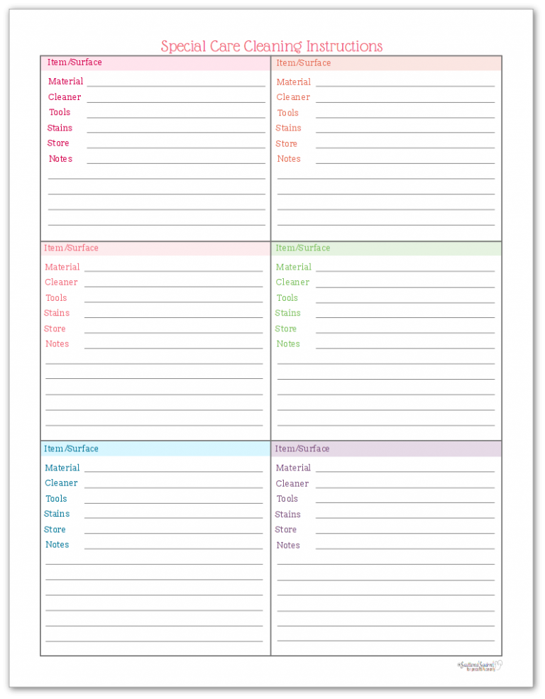 A Few Handy Cleaning Printables to Have on Hand