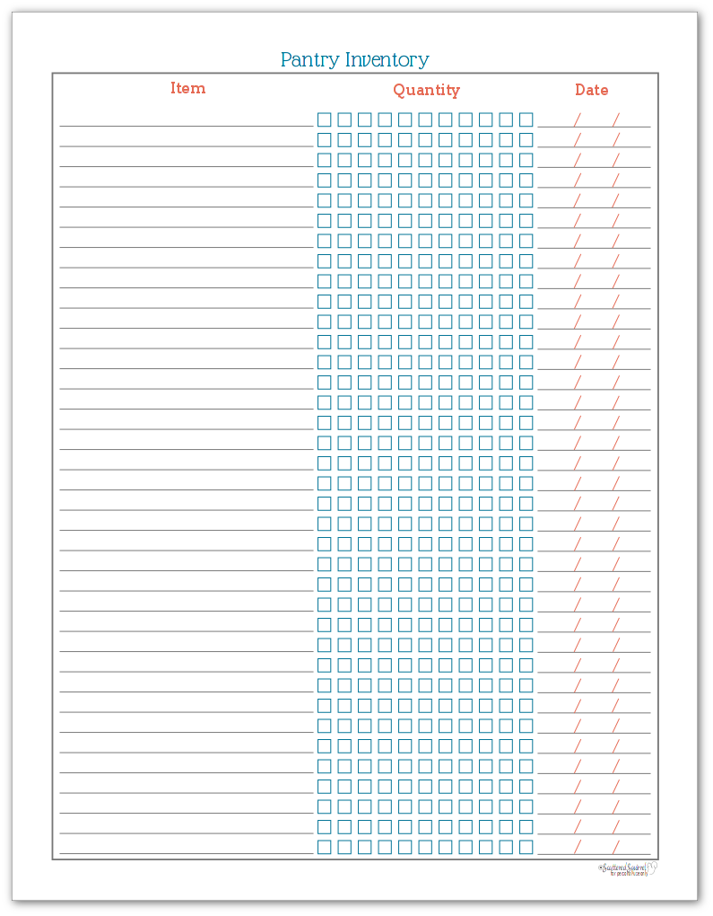 Pantry Inventory List Excel Templates