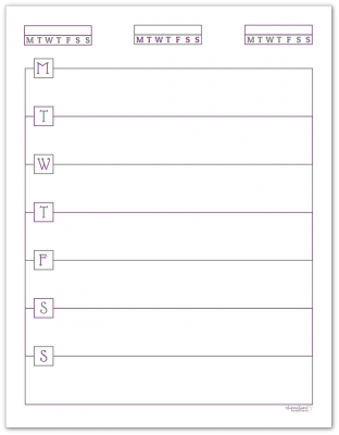Monday Start Full-Size Horizontal Weekly Planners