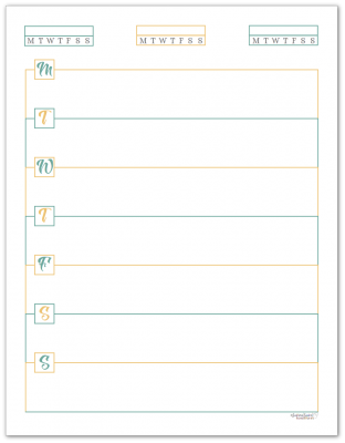 Monday Start Full-Size Horizontal Weekly Planners