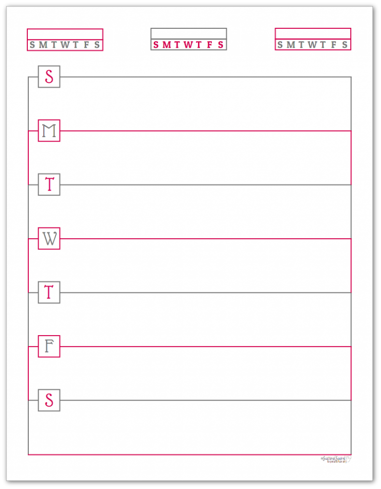 Brand New! Full-Size Horizontal Weekly Planner Printables!
