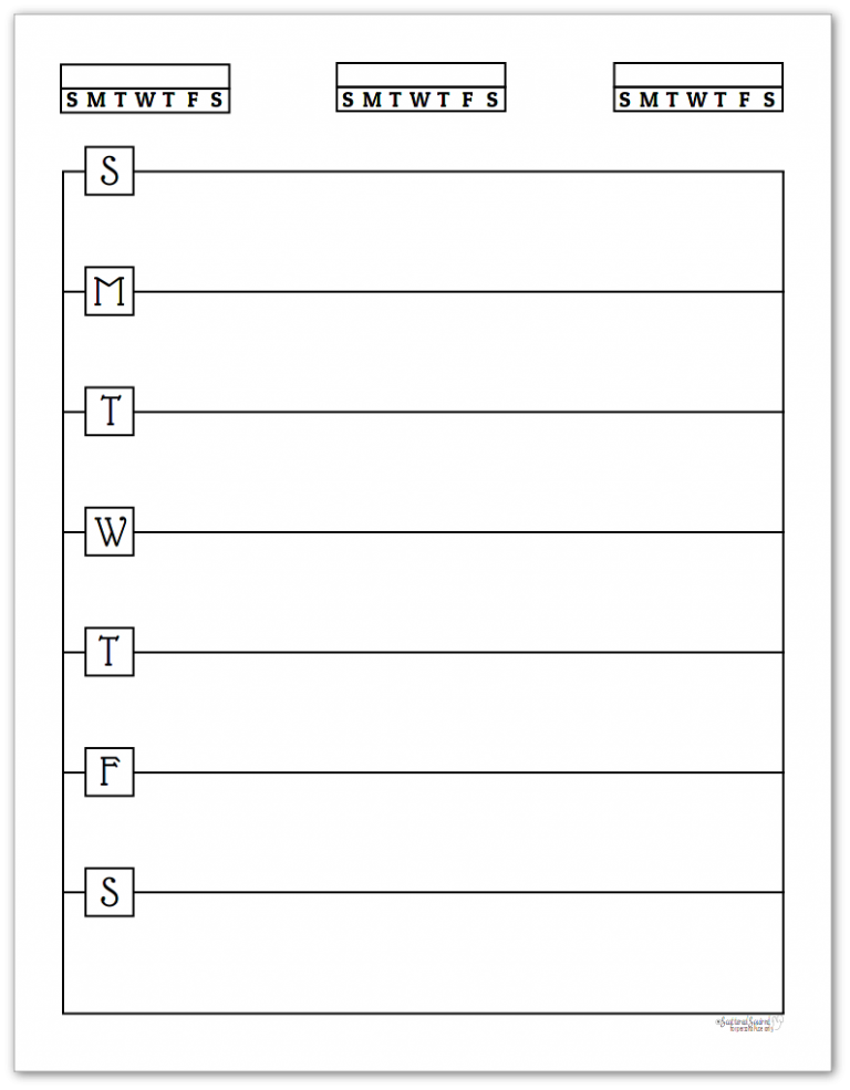 Free Black and White Weekly Planner Printables