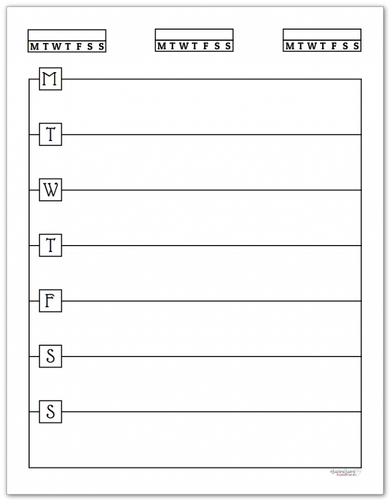 Free Black and White Weekly Planner Printables