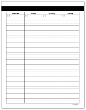Free Black and White Weekly Planner Printables