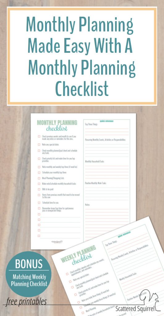 Monthly Planning Made Easy with a Monthly Planning Checklist ...