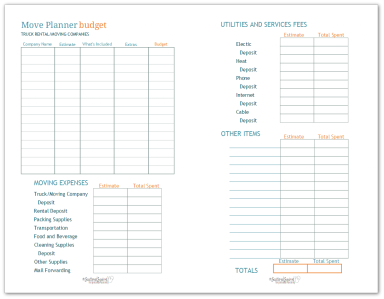 Organize Your House Hunt With Half-Size Move Planner Printables