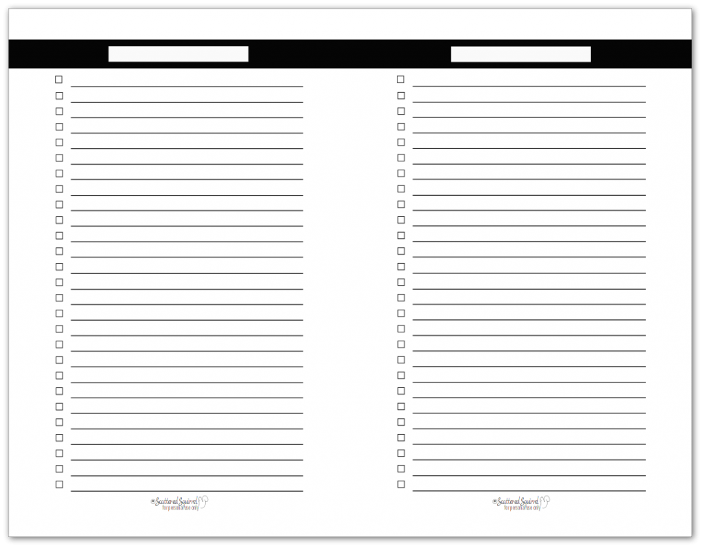Black and White Master To-Do List Printables in Three Sizes