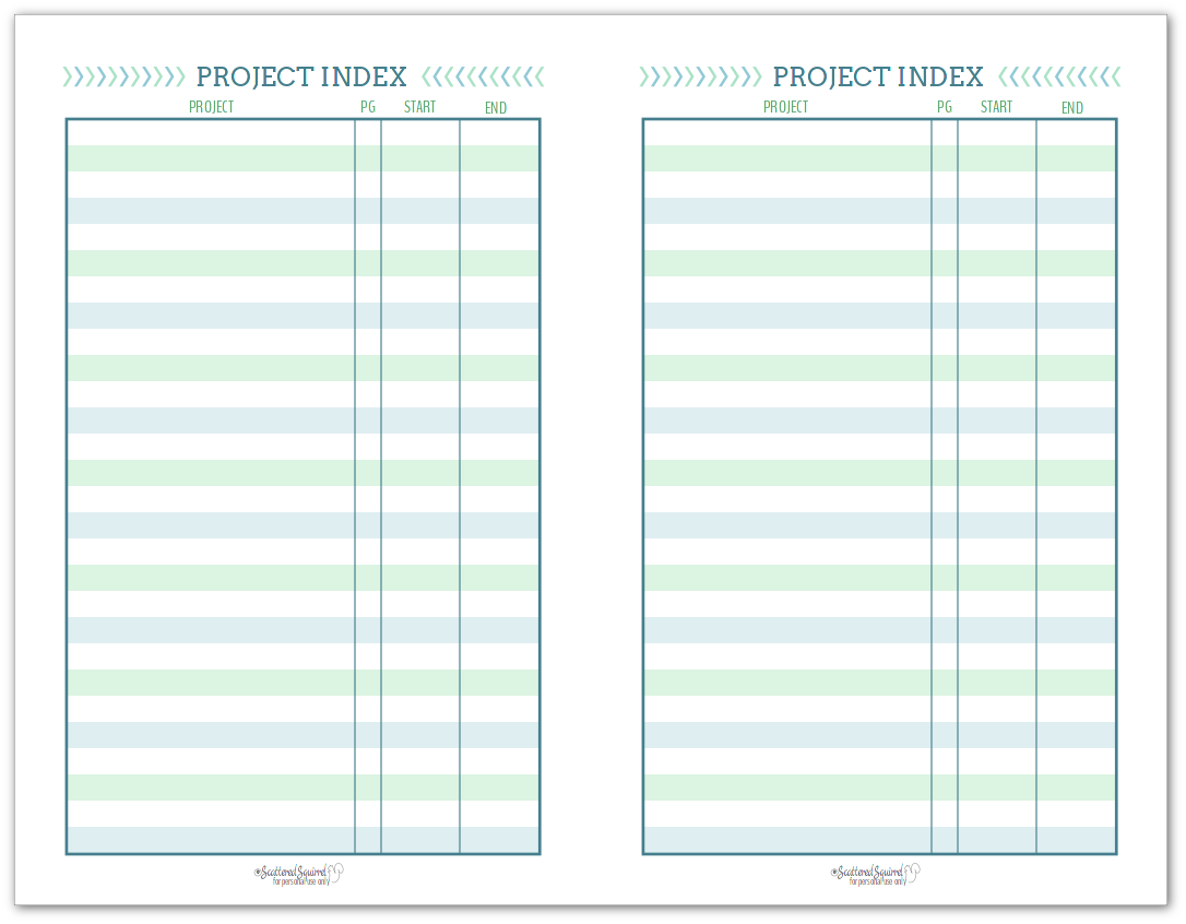 NEW Project Planning Printable Set - Scattered Squirrel