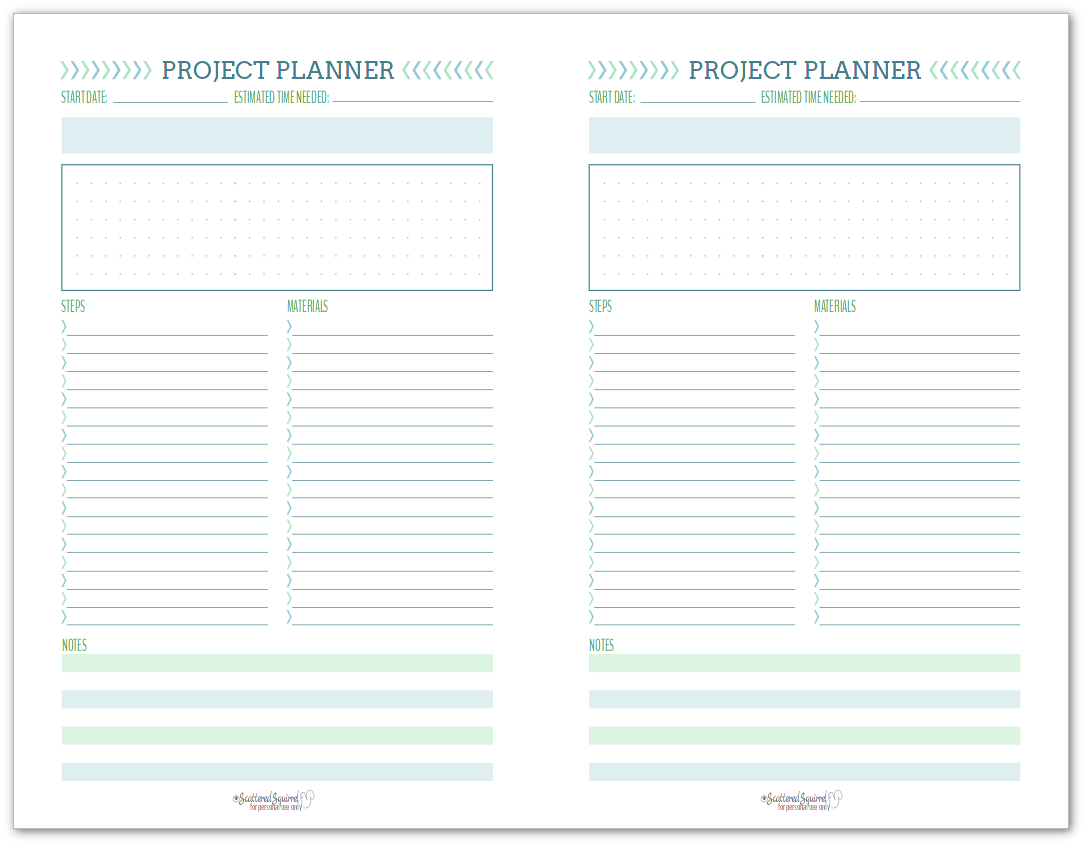 NEW Project Planning Printable Set - Scattered Squirrel
