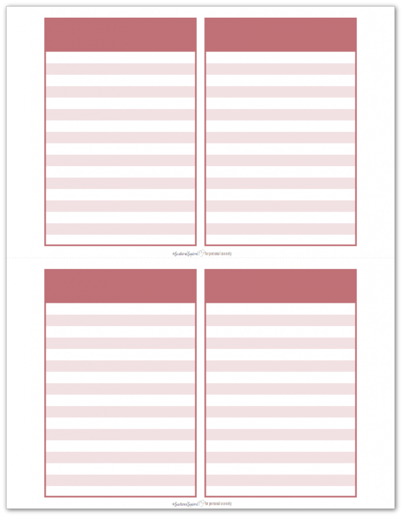 Make a Pocket Size Notebook with these Colourful List Printables