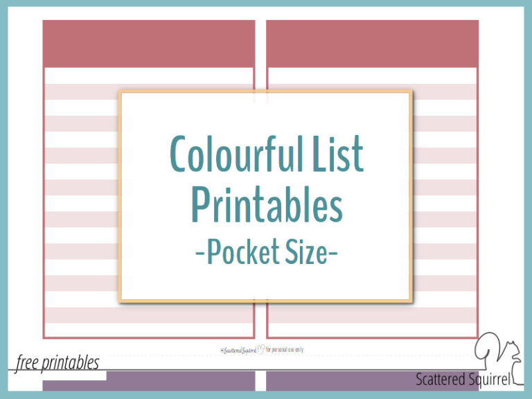 Make a Pocket Size Notebook with these Colourful List Printables