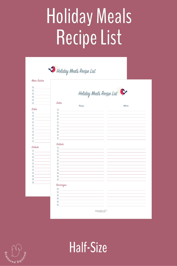 Holiday Planning Step 4 - Holiday Meal Planning - Scattered Squirrel