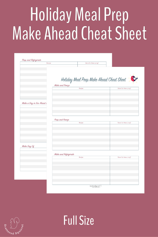 Holiday Planning Step 4 - Holiday Meal Planning - Scattered Squirrel