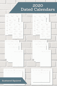 The Dated 2020 Calendars are Ready! - Scattered Squirrel