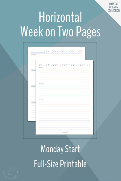 New Horizontal Week on Two Pages Printables - Scattered Squirrel