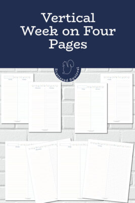 Vertical Week on Four Pages Printable Sets - Scattered Squirrel