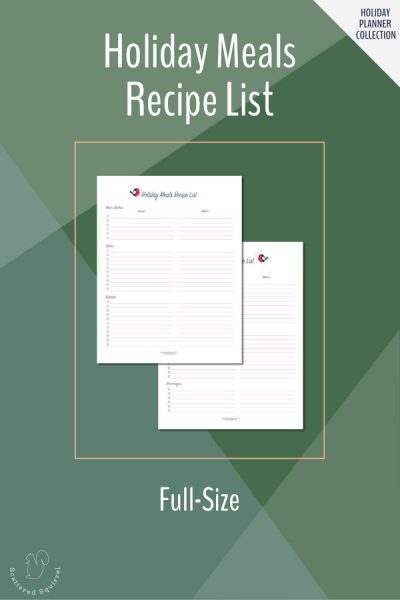 Holiday Planning Step 4 - Holiday Meal Planning - Scattered Squirrel