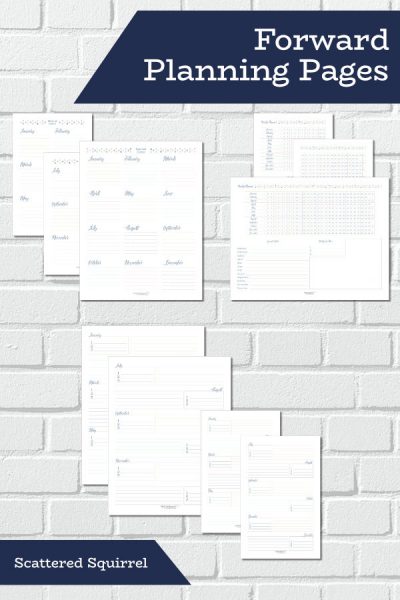 Three Forward Planning Printables - Scattered Squirrel