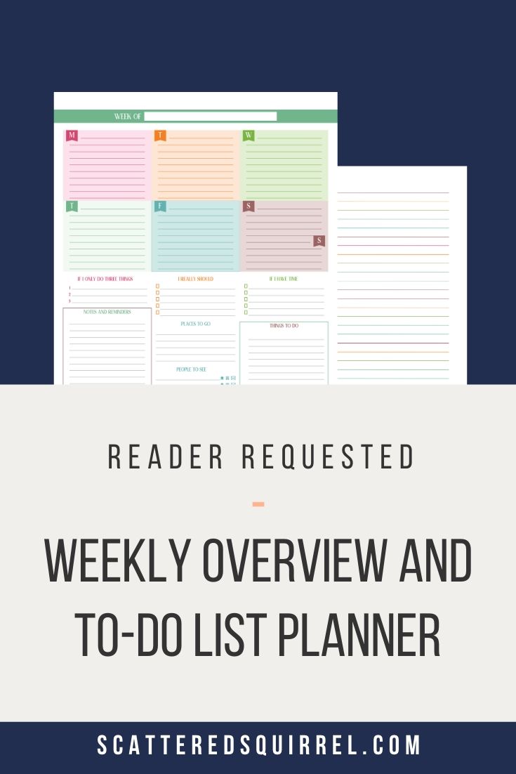 New Weekly Overview and To-Do List Planner - Scattered Squirrel