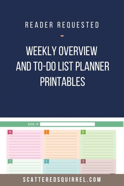 New Weekly Overview and To-Do List Planner - Scattered Squirrel