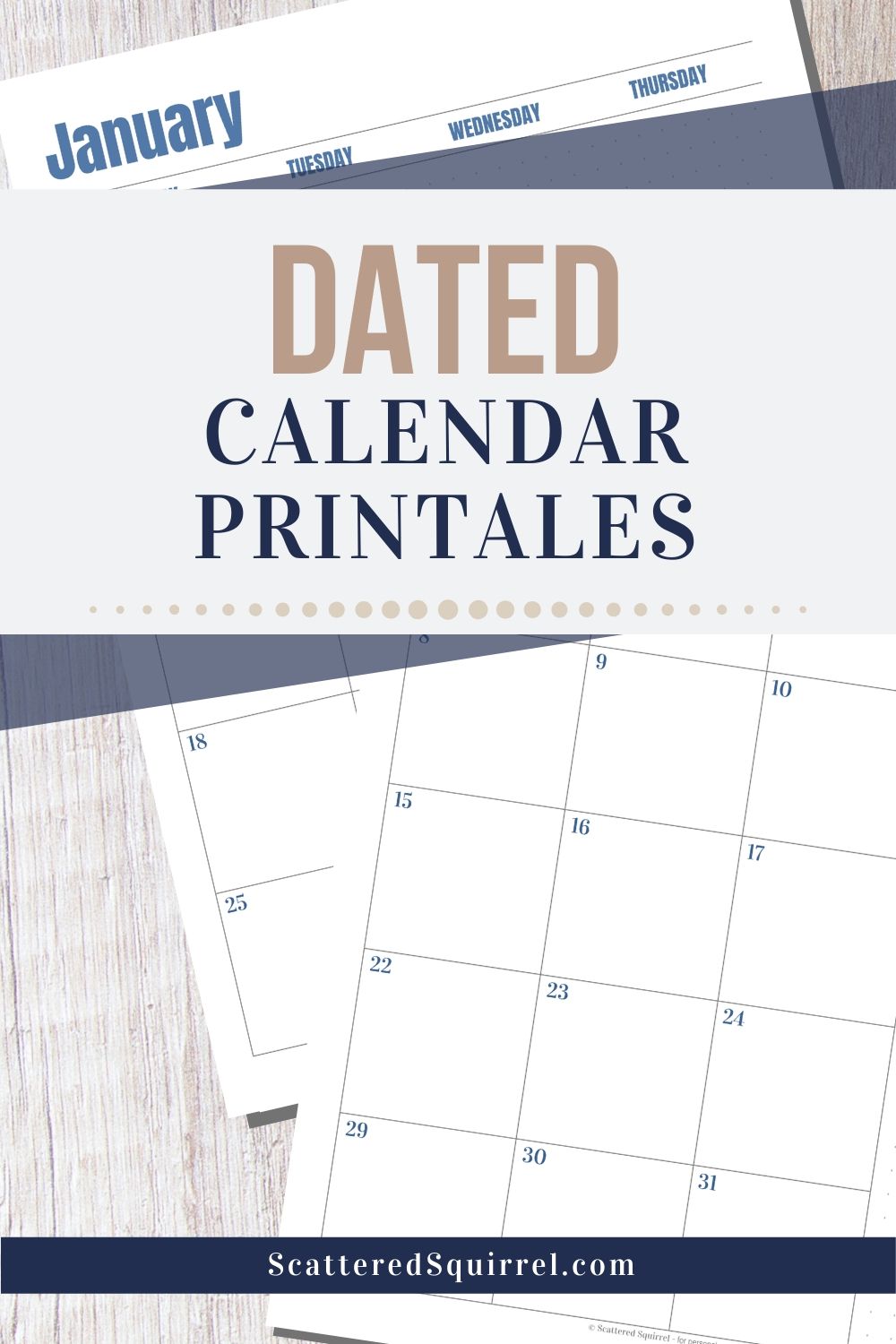 Dated Calendars - Scattered Squirrel