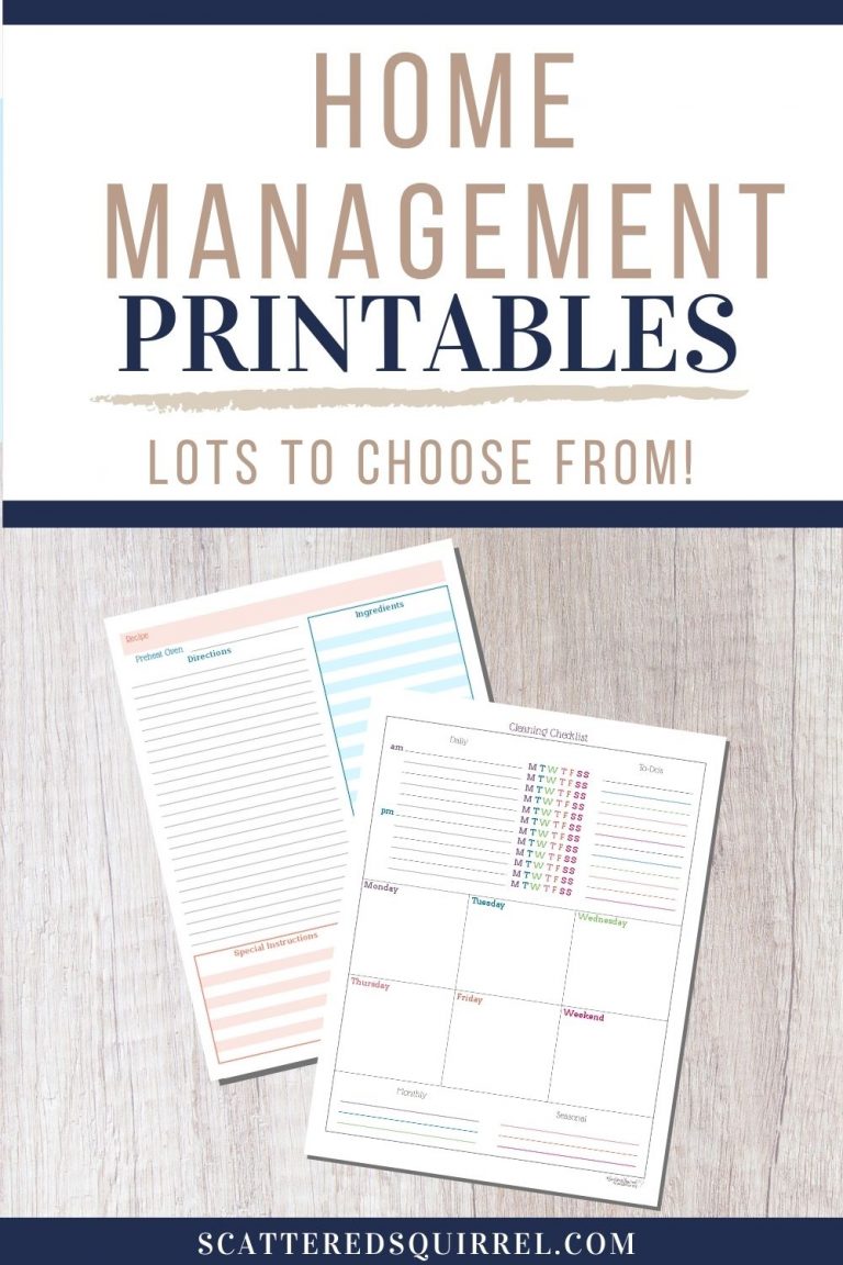 Home Management - Free Printables