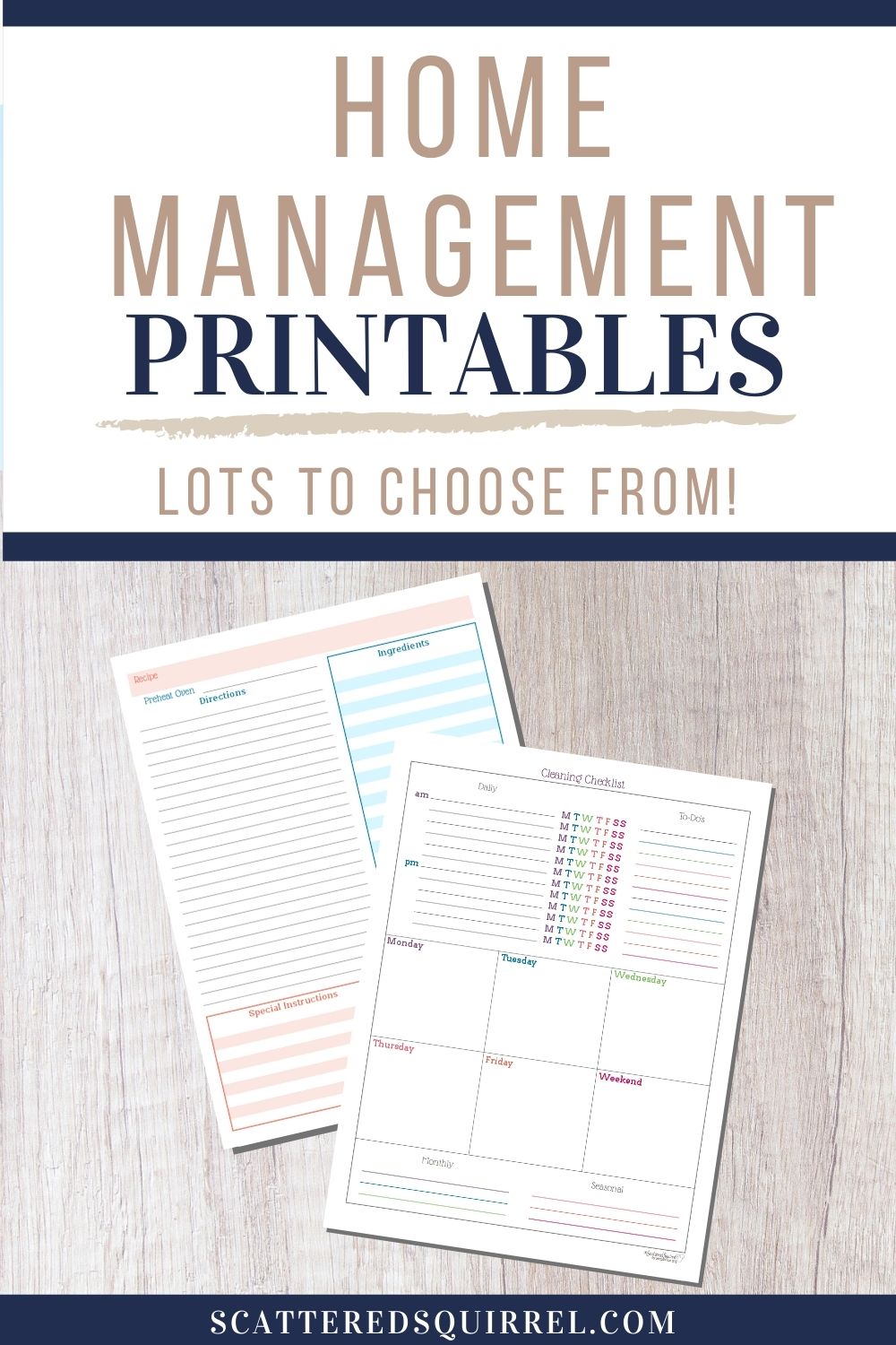 Home Management - Free Printables