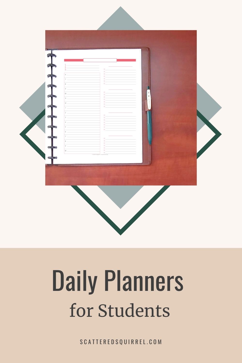 Simple Daily Planners for Students - Scattered Squirrel