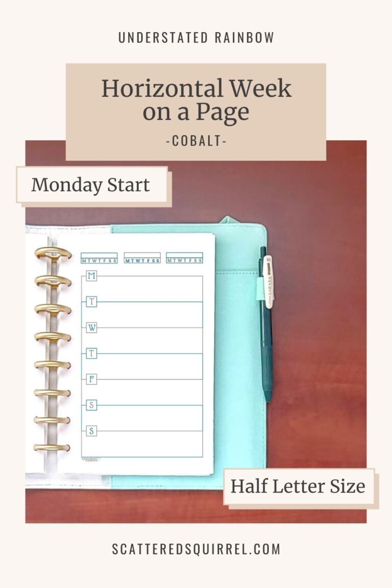 Half-Size Monday Start Weekly Planners Just for You