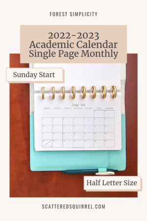 New Academic Calendar Printables for 2022-2023!! - Scattered Squirrel