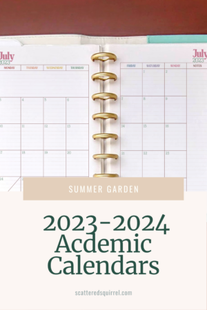 Free Printable Academic Calendars - Scattered Squirrel