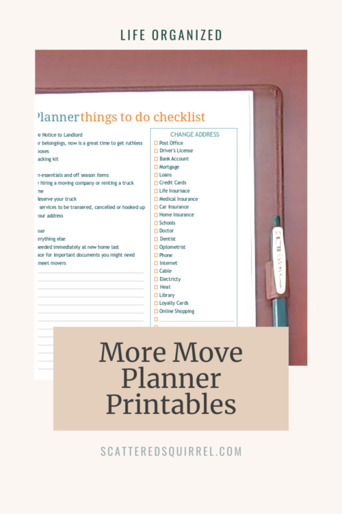 More Move Planner Printables to Help You Stay on Track