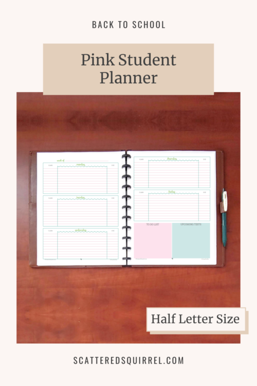 Getting Ready for Back to School - Student Planner Printables