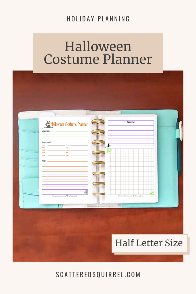Halloween Costume Planner Printables