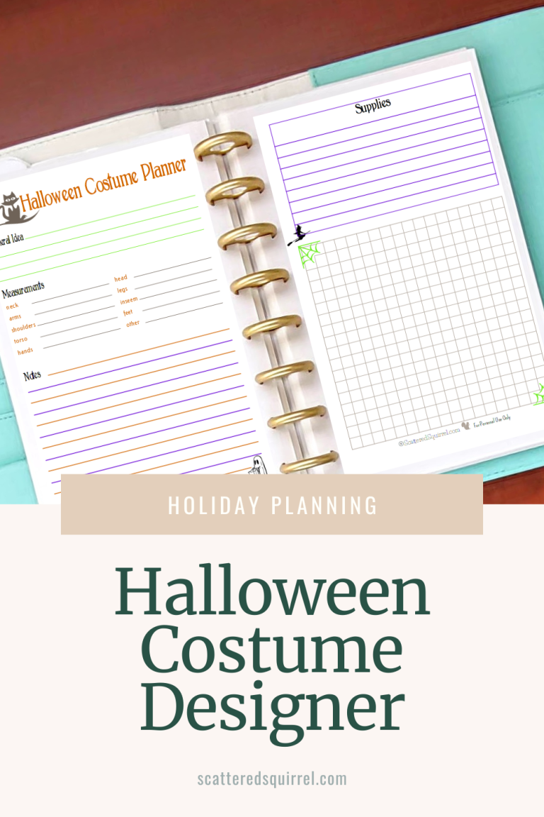 Halloween Costume Planner Printables