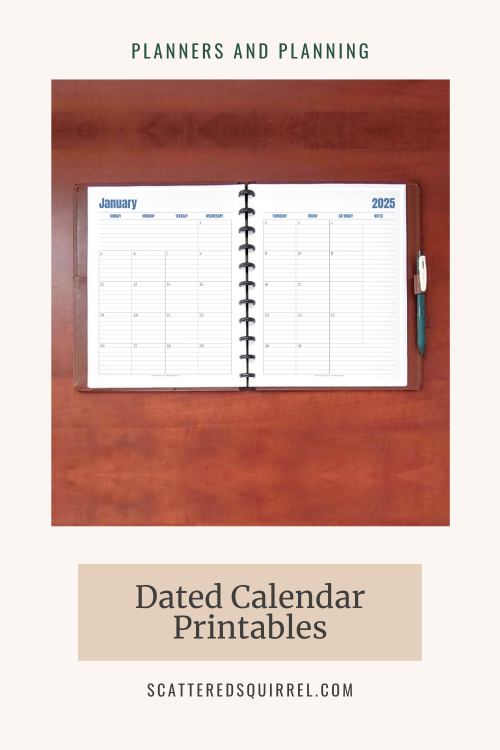 Dated Calendars - Scattered Squirrel