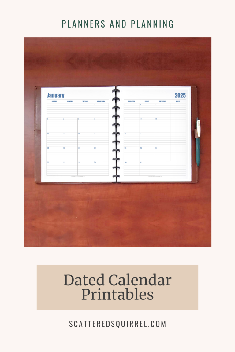 Dated Calendars - Scattered Squirrel