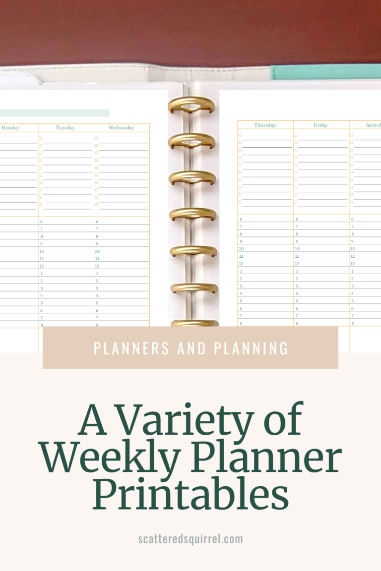 A Variety of Weekly Planner Printables for Your Planners.